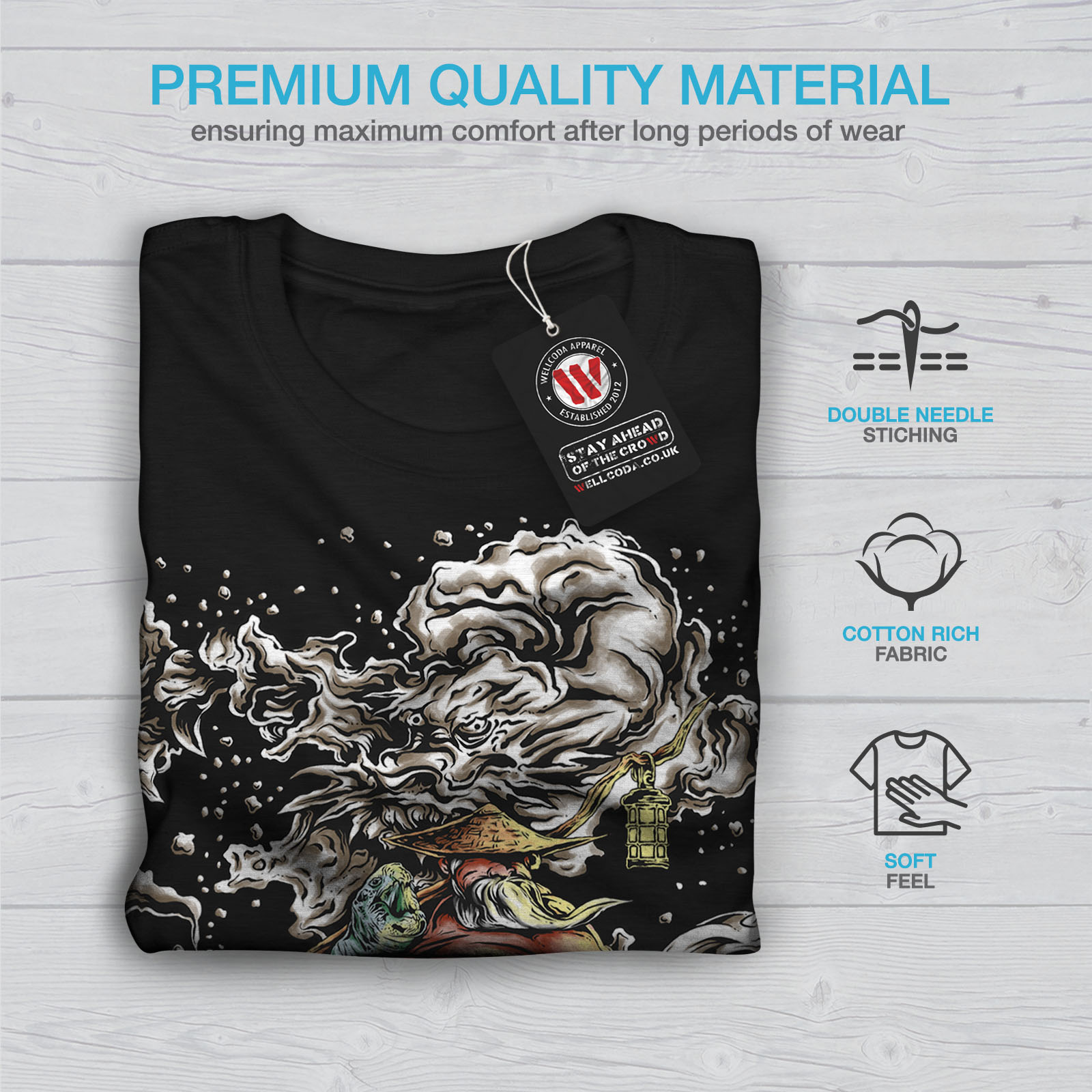Wellcoda Chinese Dragon Art Mens T Shirt Asian Graphic Design Printed