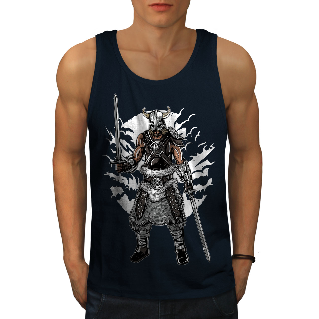 Wellcoda Night Warrior Mens Tank Top Scary Knight Active Sports Shirt