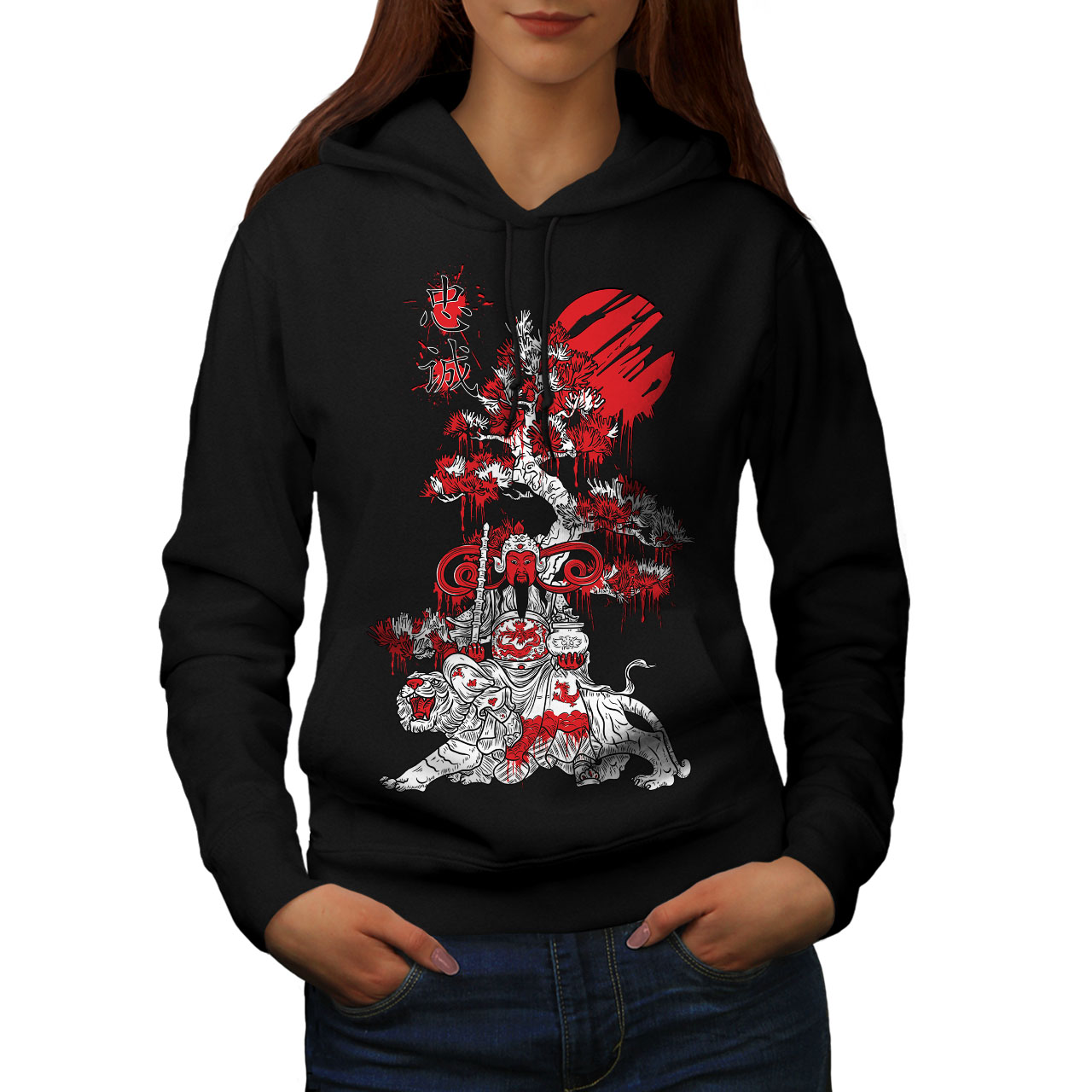 Wellcoda Japanese Knight Fantasy Womens Hoodie Japan Casual Hooded
