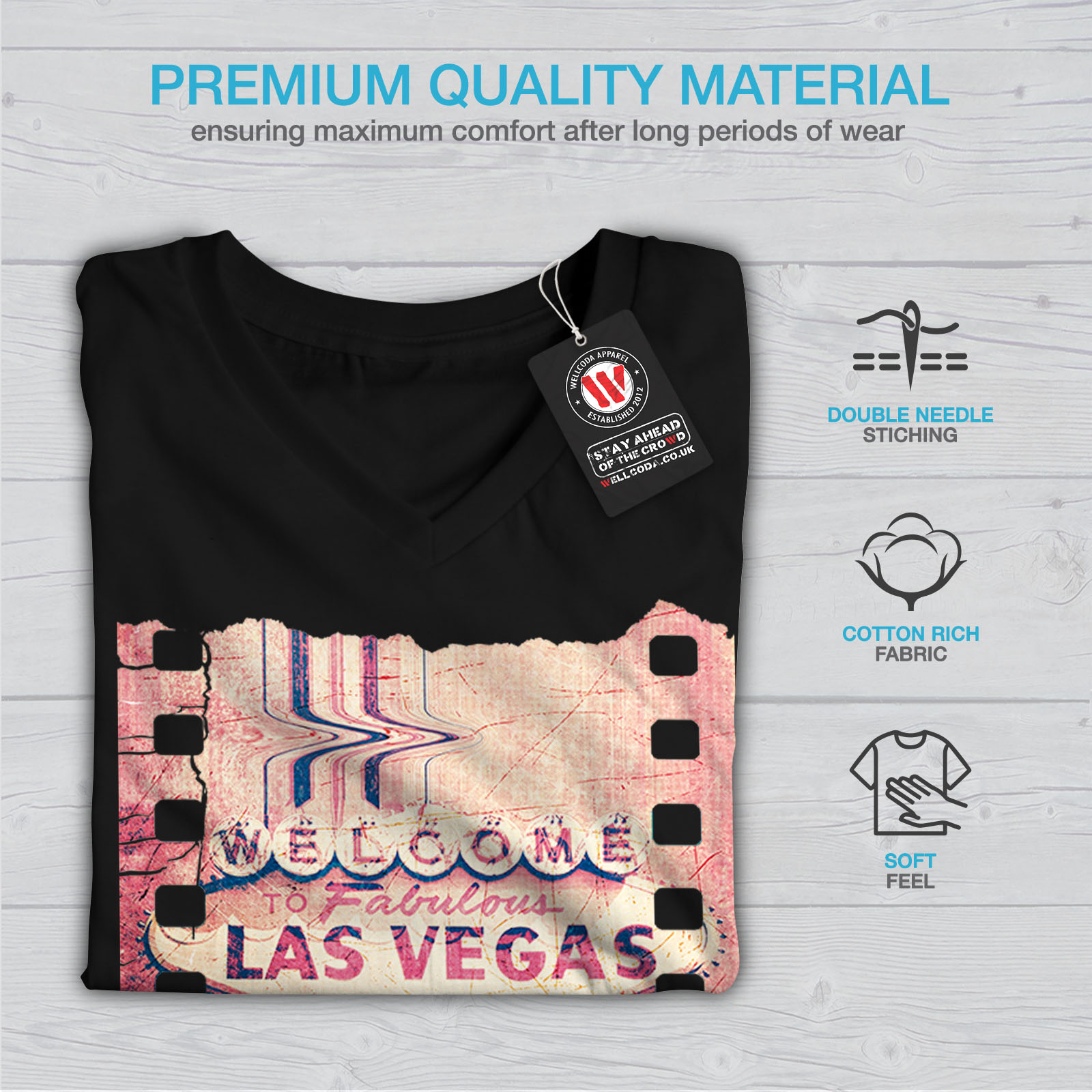 Wellcoda Welcome To Las Vegas Womens V Neck T Shirt Nevada Graphic