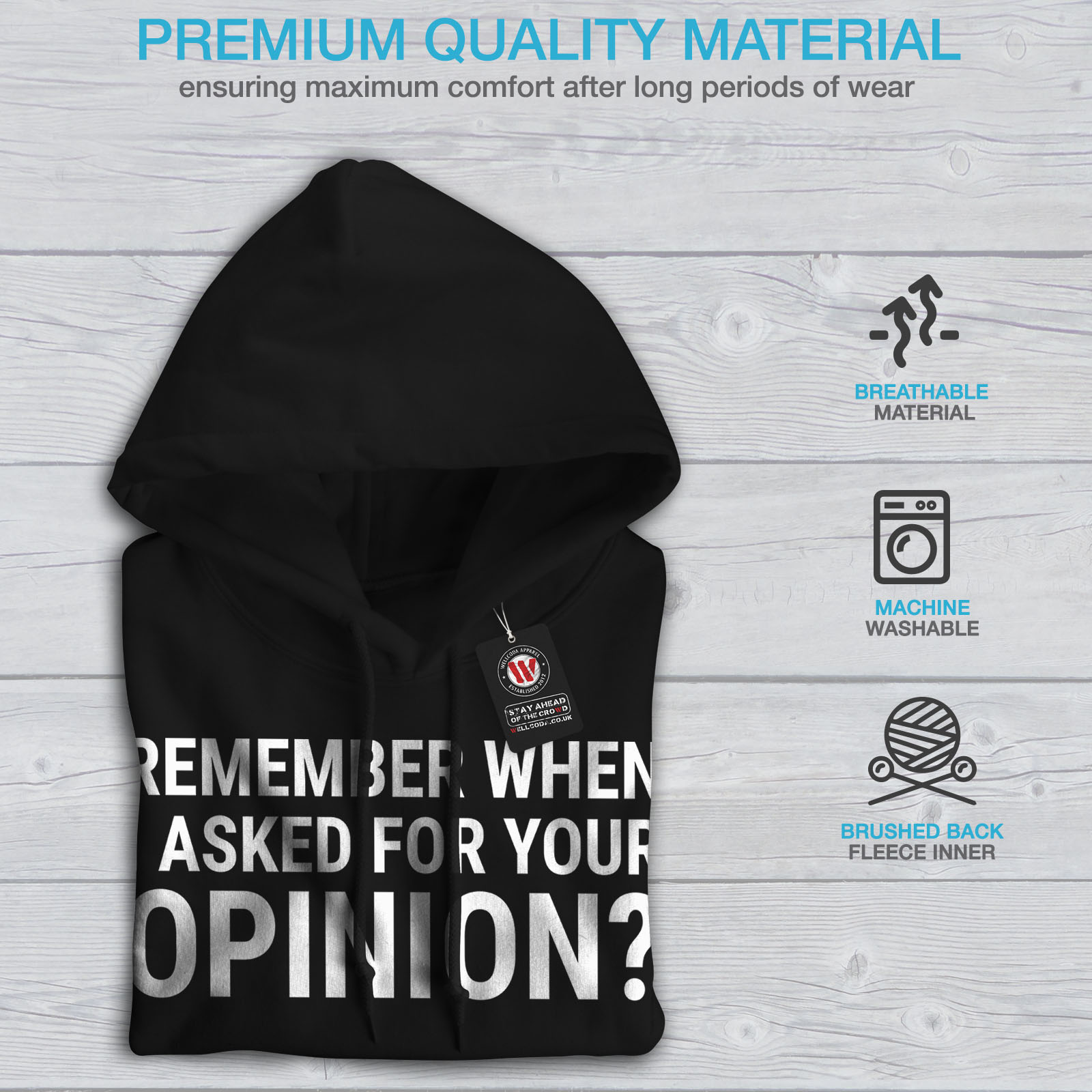 Wellcoda Sarcastic Opinion Joke Mens Hoodie Funny Casual Hooded