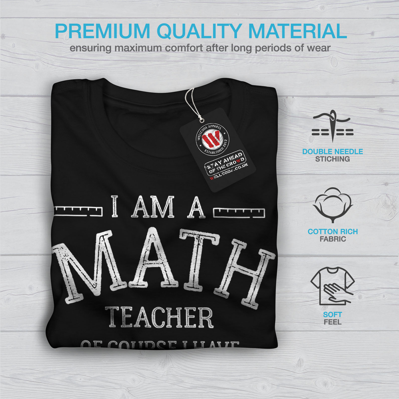 Wellcoda Math Teacher Job Mens T Shirt Funny Text Graphic Design