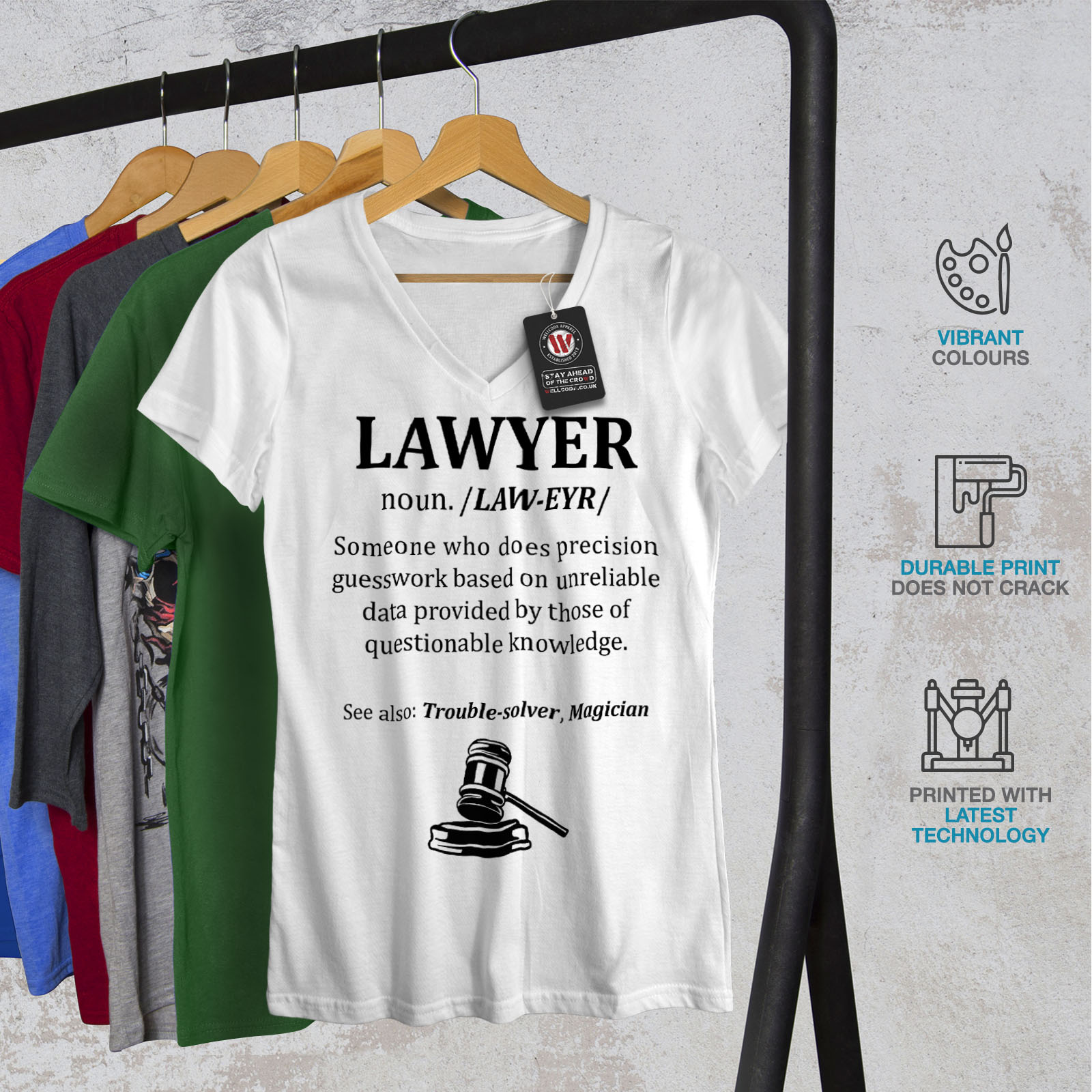 Wellcoda Lawyer Dictionary Womens V Neck T shirt Definition Graphic wellcoda-lawyer-dictionary-womens-v-neck-t-shirt-definition-graphic