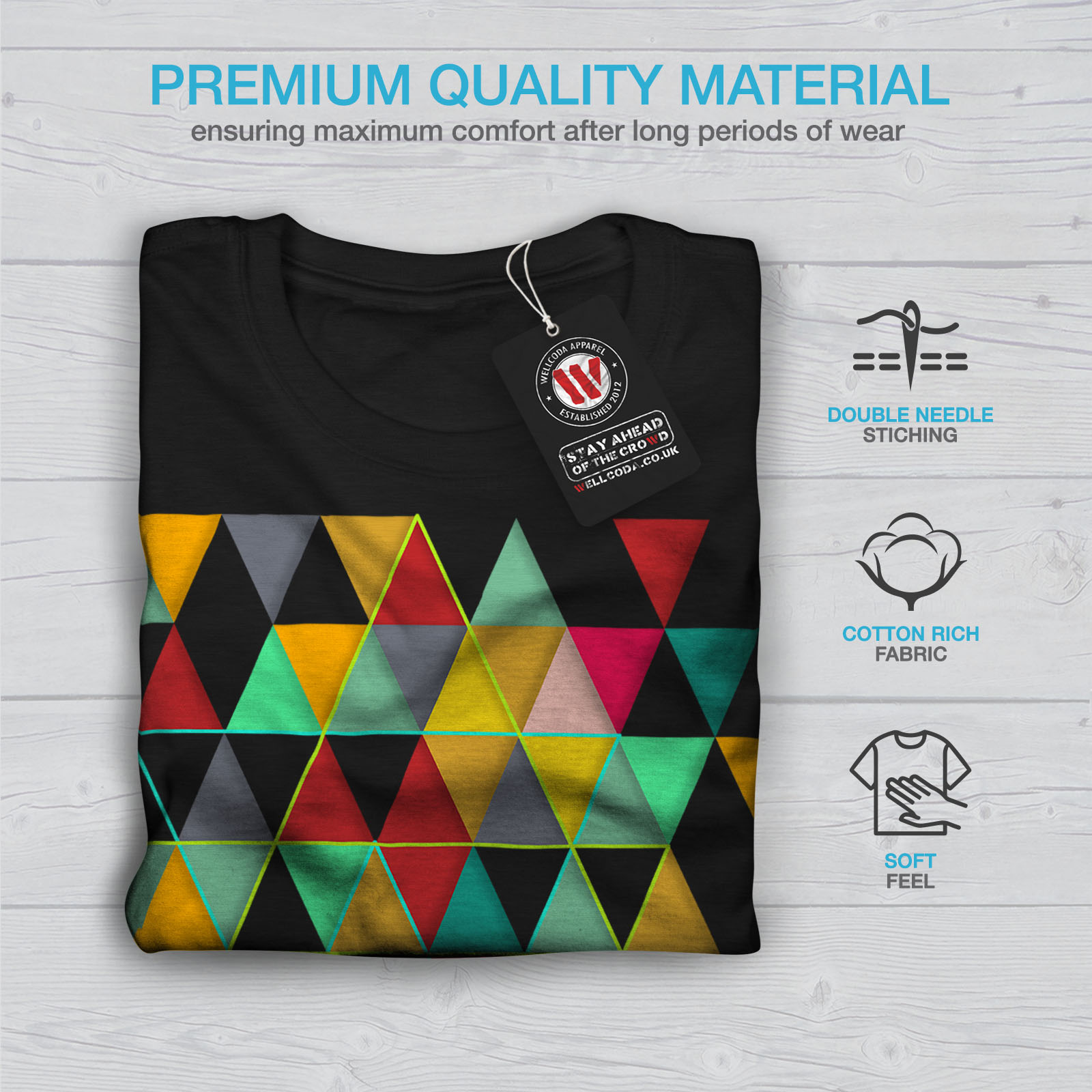 Wellcoda Geometric Stylish Mens T Shirt Abstract Graphic Design