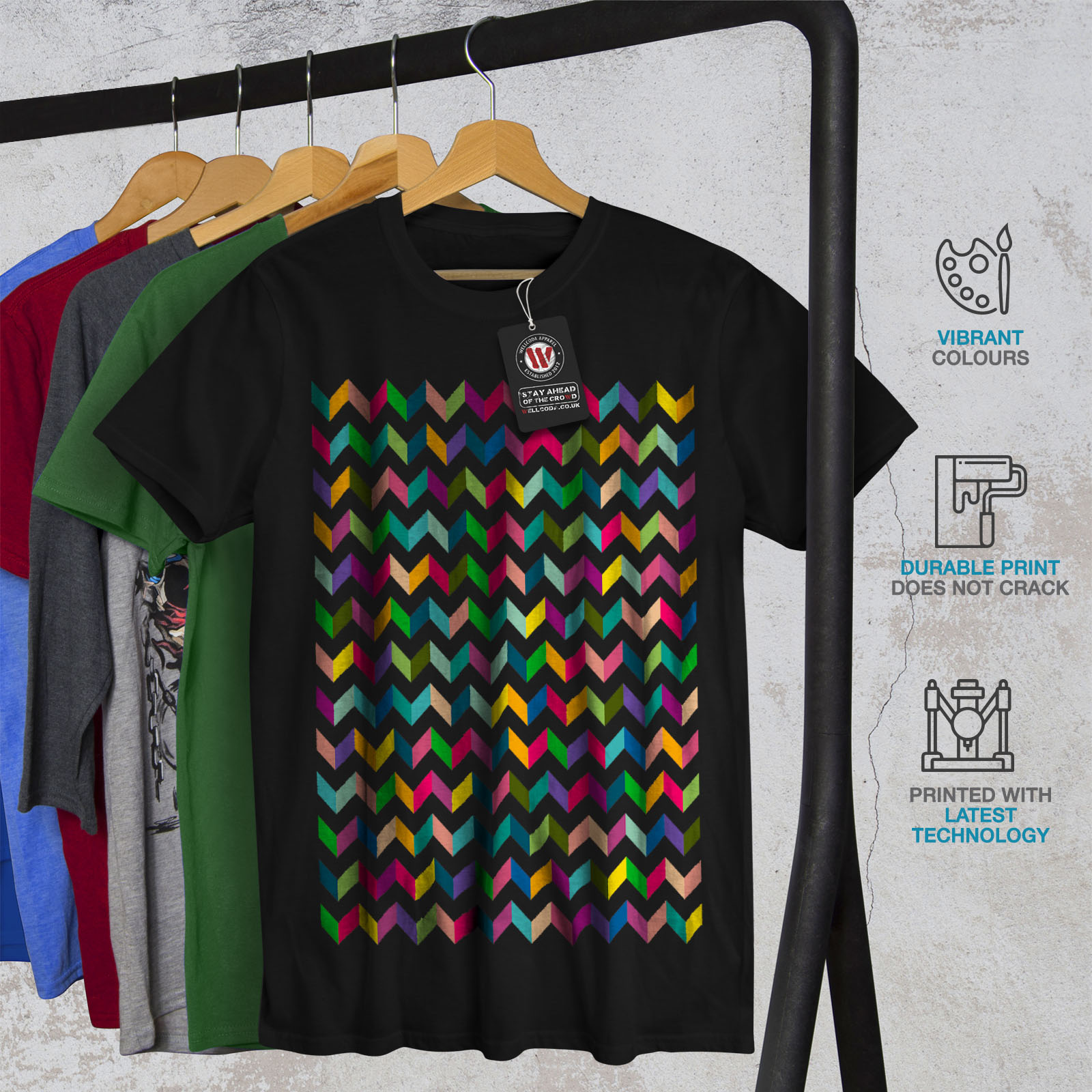 Wellcoda Abstract Stylish Mens T Shirt Urban Graphic Design Printed