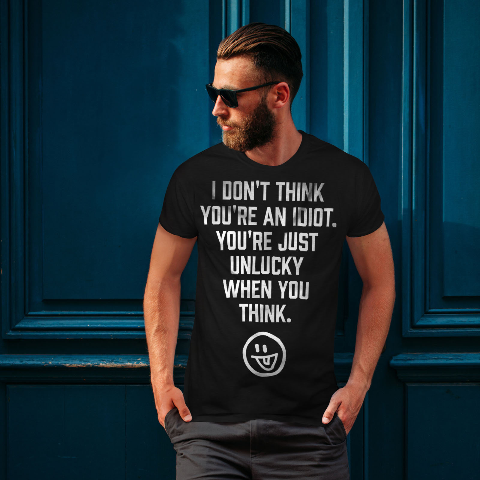 Wellcoda Idiot Offensive Funny Mens T Shirt Just Graphic Design