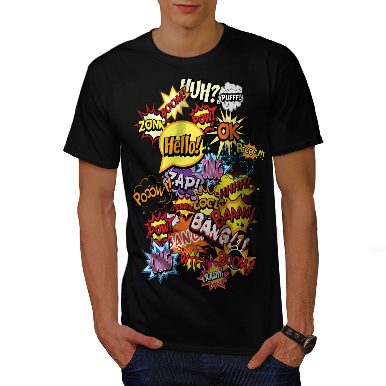 Wellcoda Comics Stylish Mens T Shirt Typography Graphic Design Printed