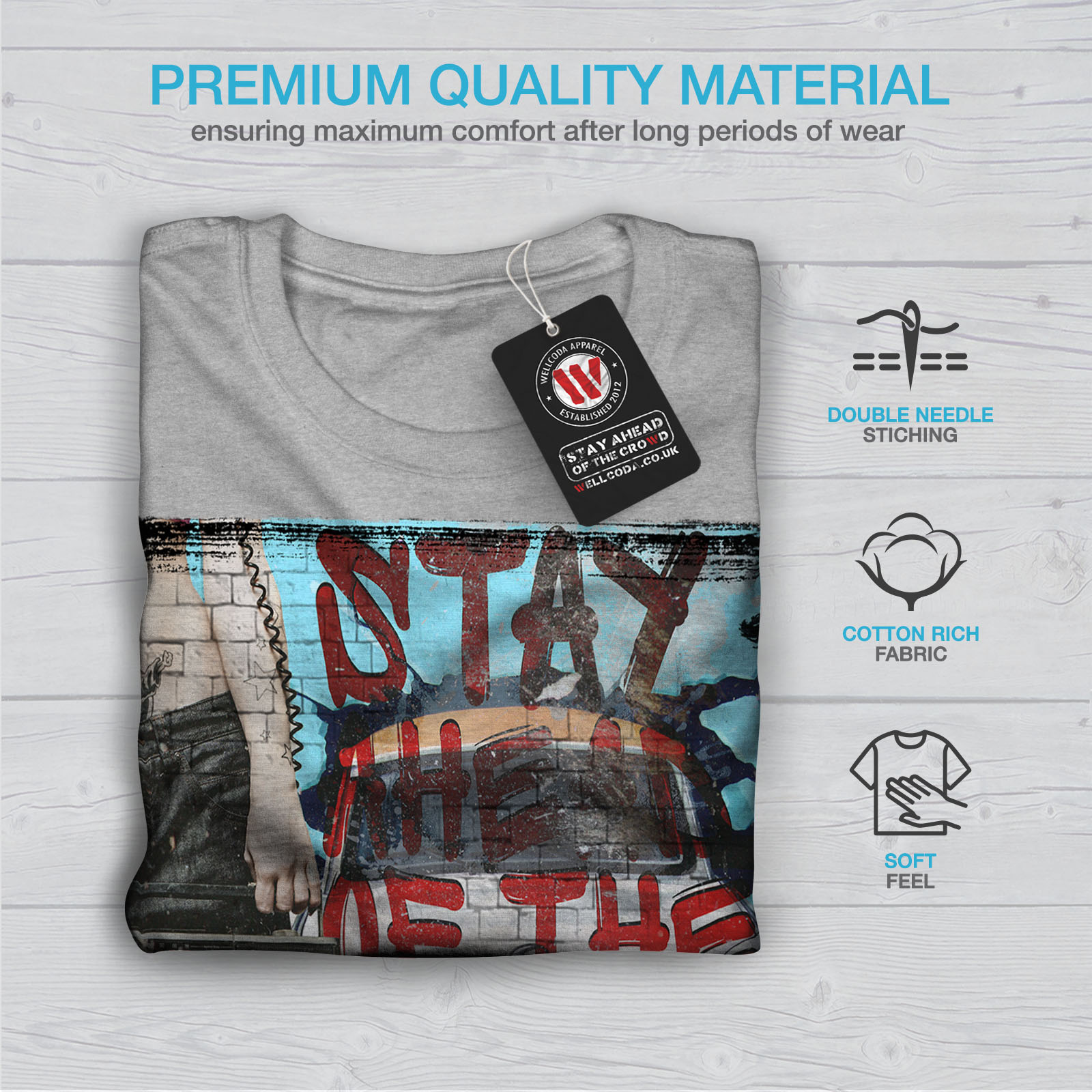 Wellcoda Urban Graphic Mens T Shirt Graffiti Graphic Design Printed