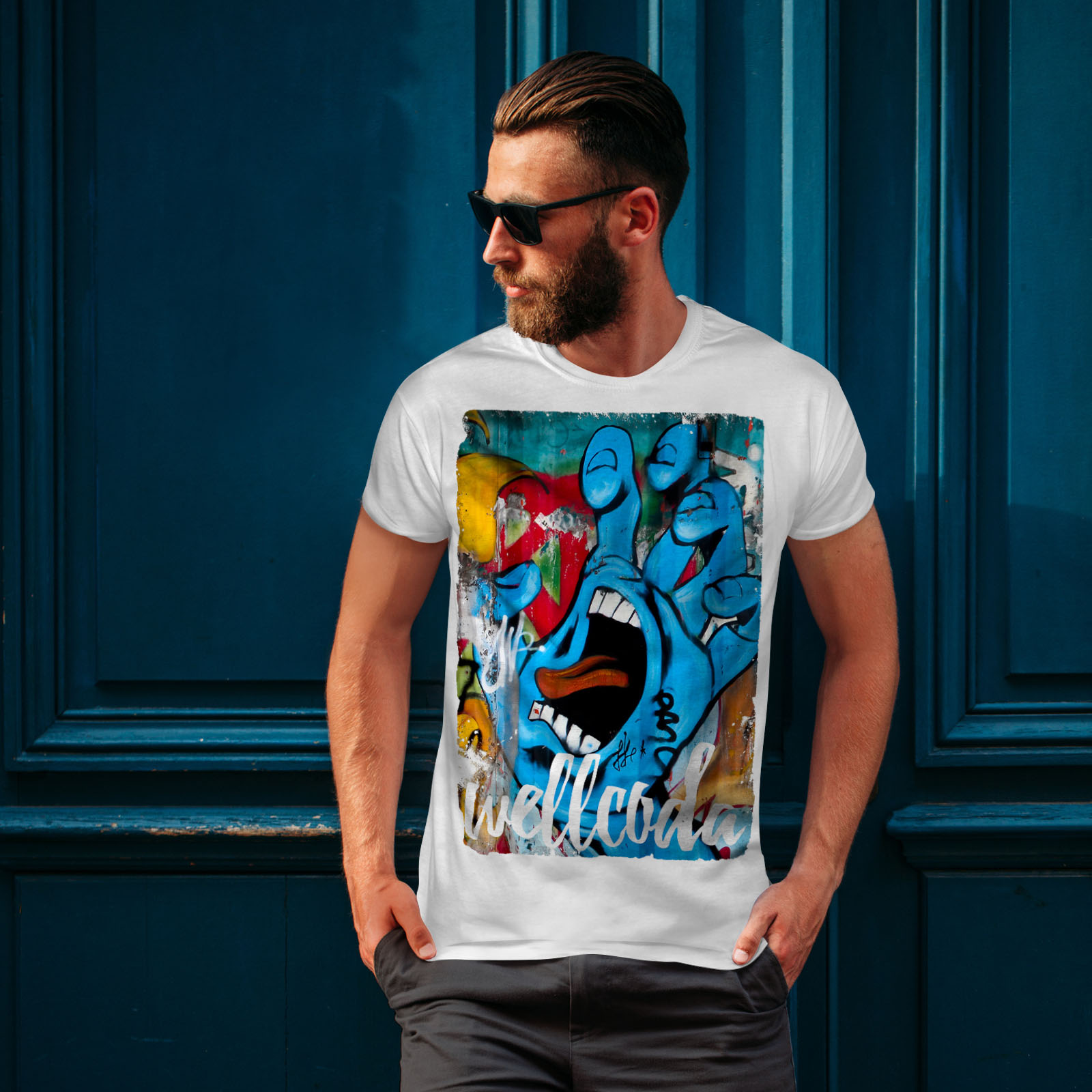 Wellcoda Graffiti Design Mens T Shirt Street Graphic Design Printed