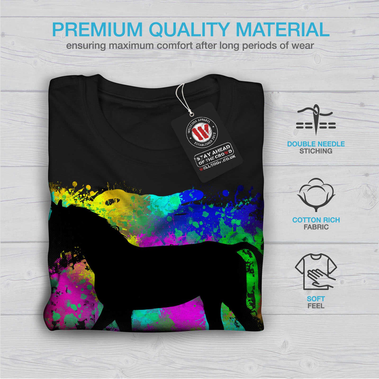 Wellcoda Unicorn Fantasy Art Womens T Shirt Myth Casual Design Printed