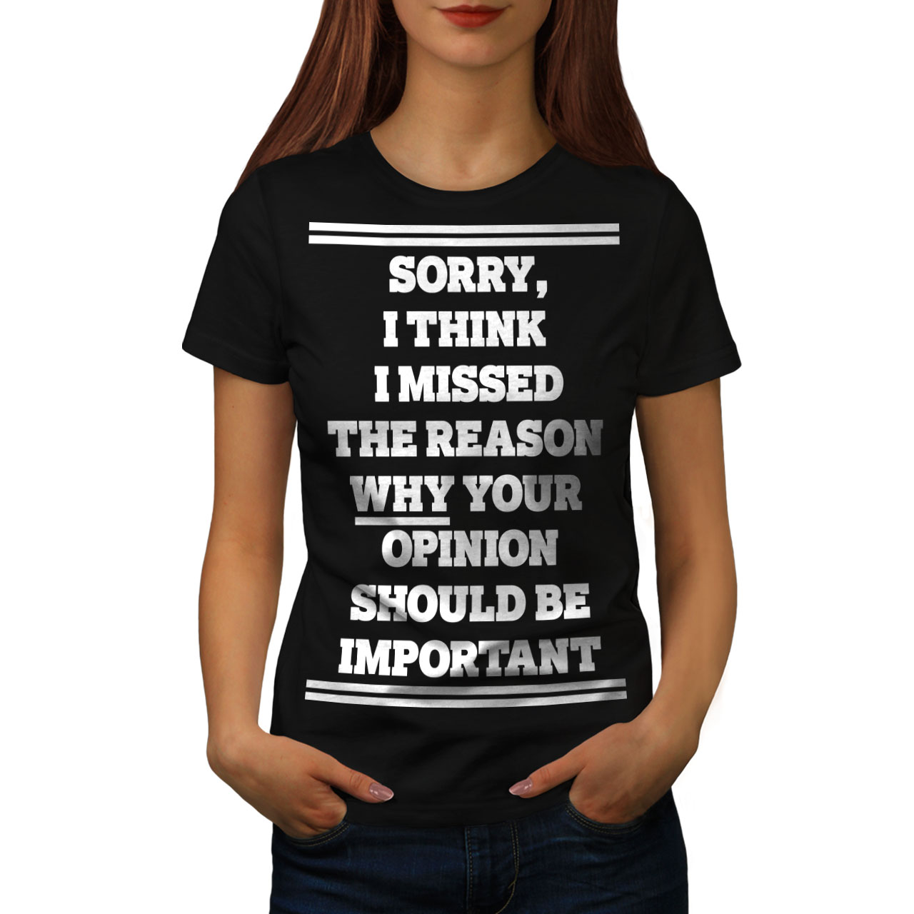 Wellcoda Opinion Offensive Funny Womens T Shirt Lost Casual Design